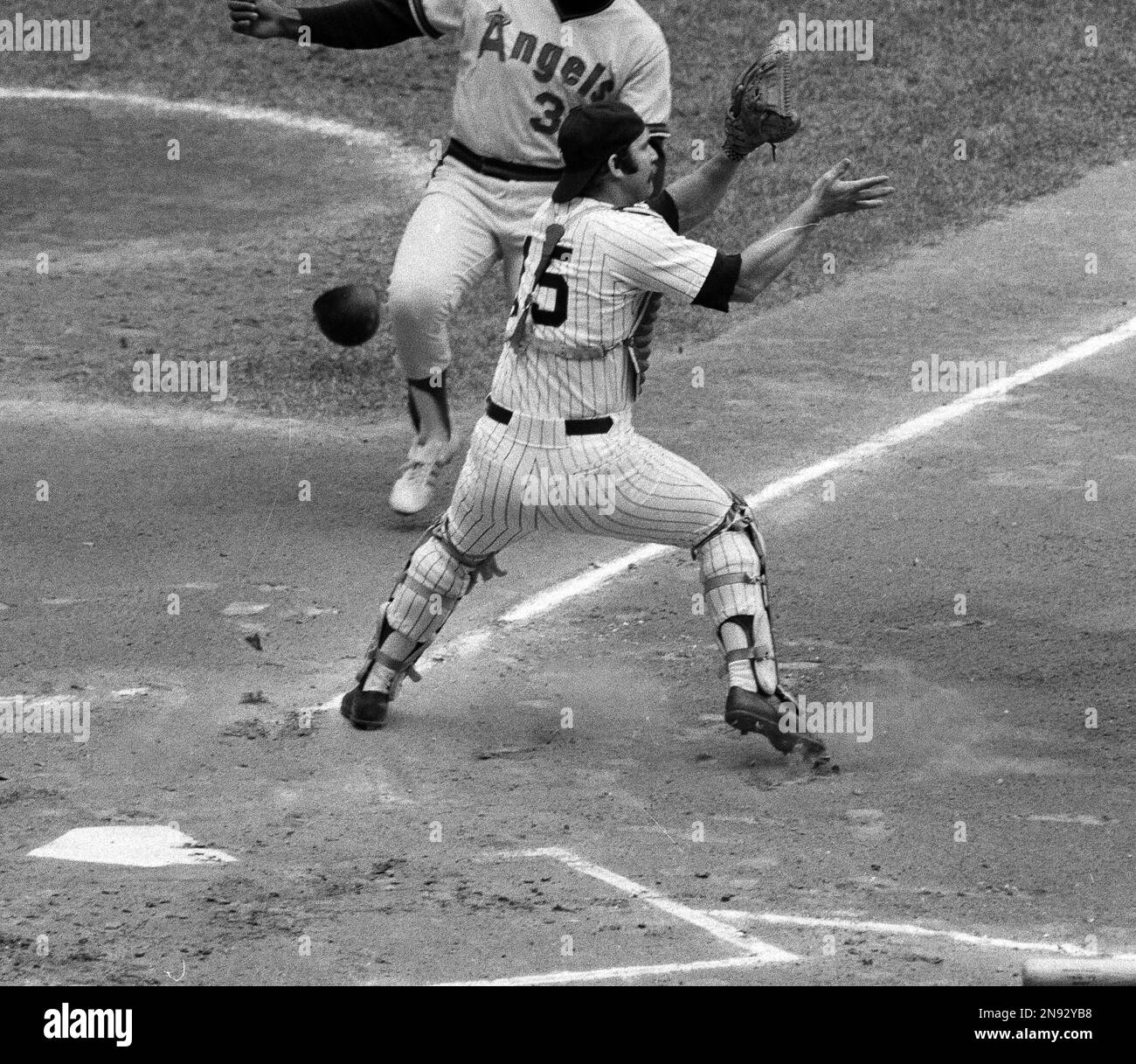New York Yankees' catcher Thurman Munson is seen in action during a ...