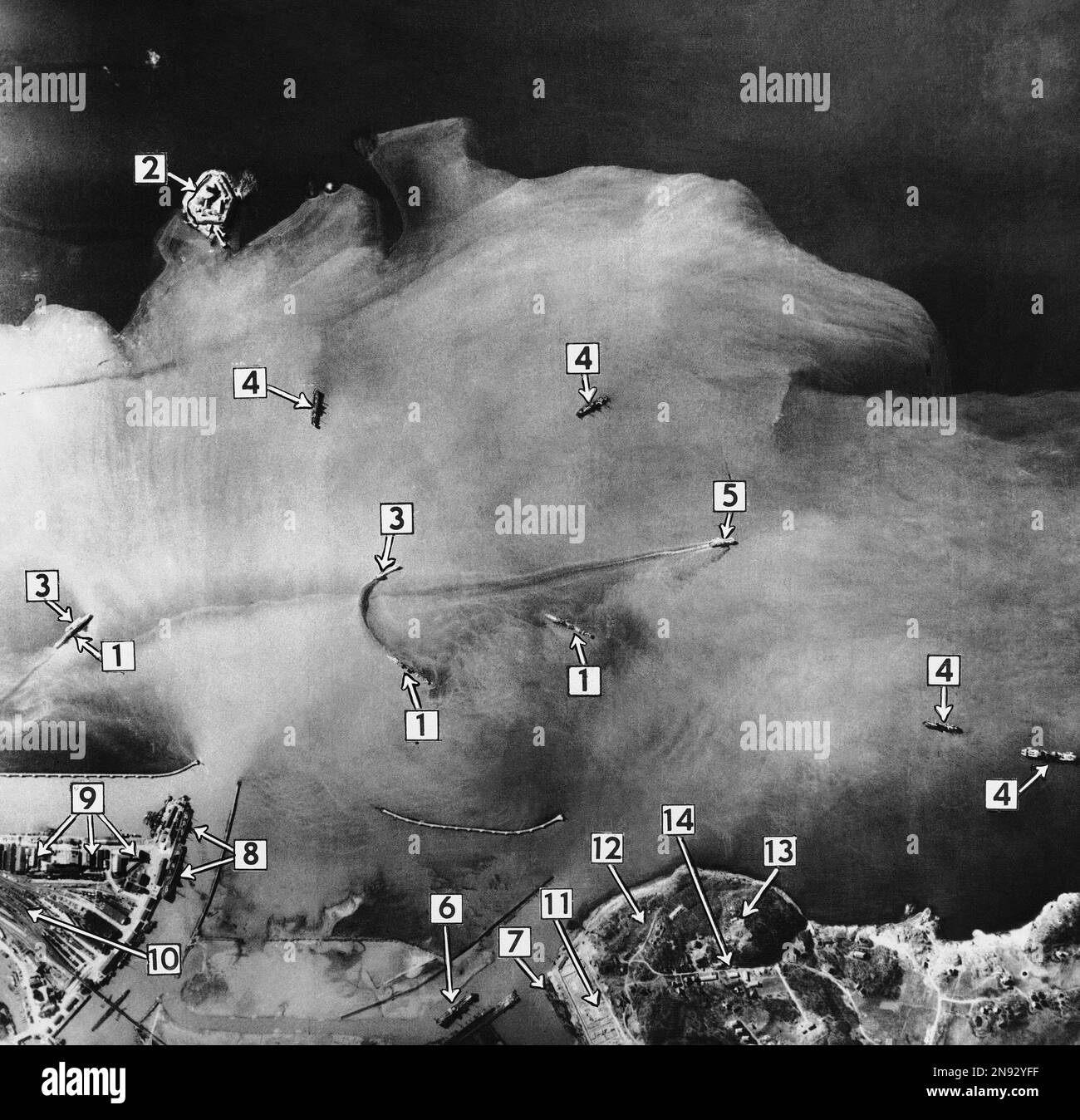 A Reconnaissance photo of the harbor of Trondheim, Norway, Jan. 12 ...