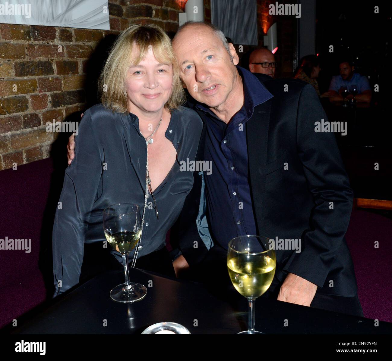 Kitty Aldridge, Mark Knopfler poses at Sir Salman Rushdie Book Launch ...