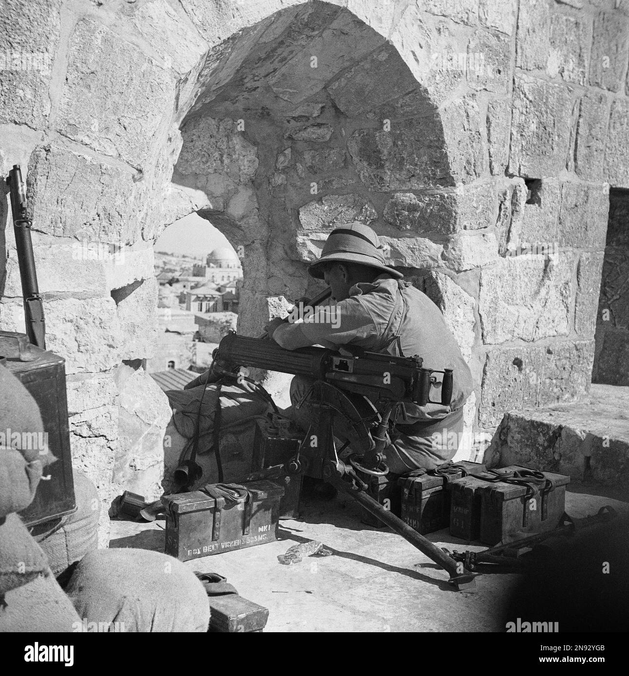 British troops in action in Palestine, Israel on Oct. 19, 1938, during ...