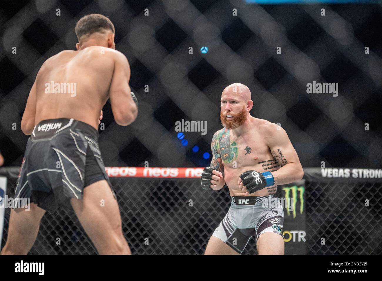 PERTH, AUSTRALIA - FEBRUARY 12: (R-L) Josh Emmett battles Yair ...