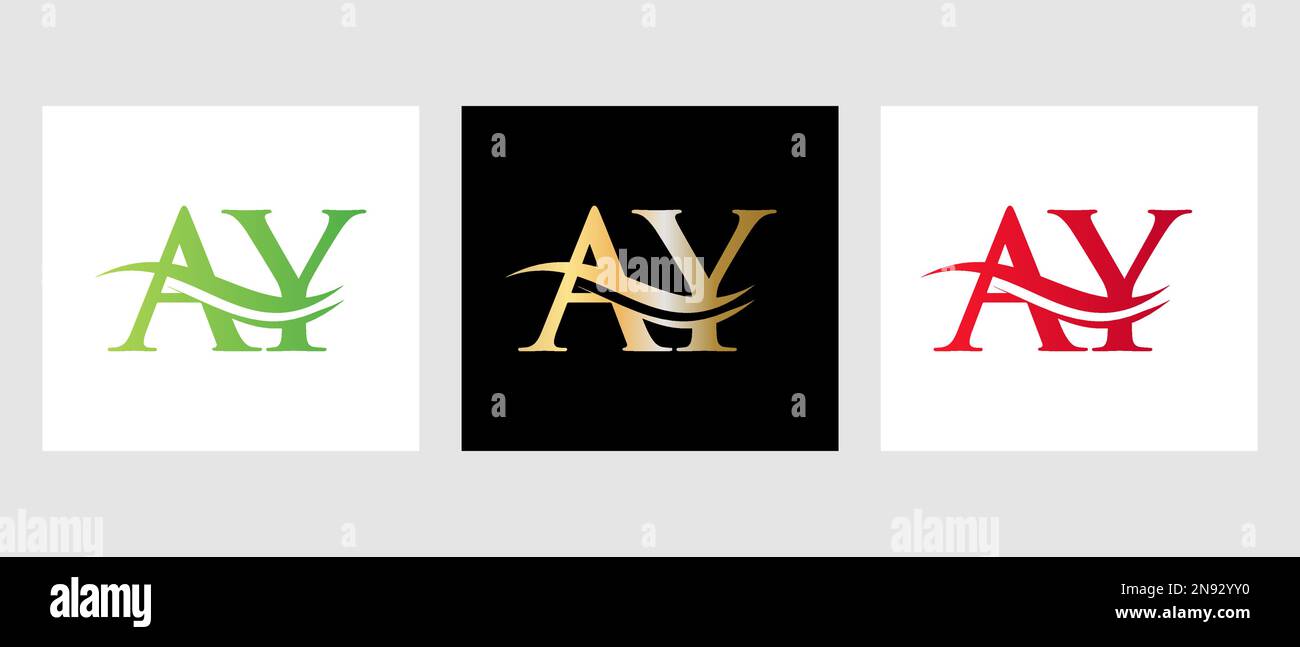 Initial Monogram Letter AY Logo Design. AY Logotype Template Stock ...