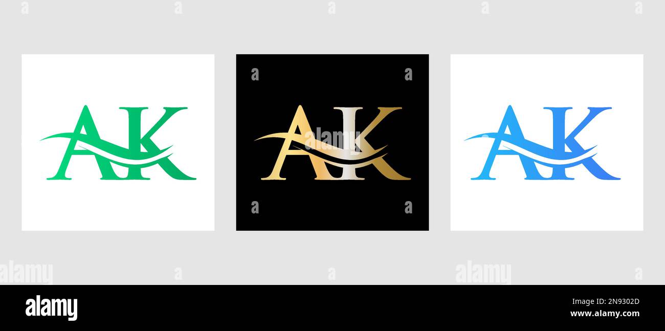 Initial Monogram Letter AK Logo Design. AK Logotype Template Stock ...