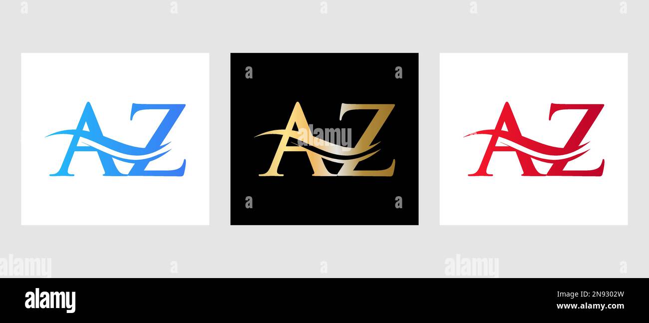 Initial Monogram Letter AZ Logo Design. AZ Logotype Template Stock ...