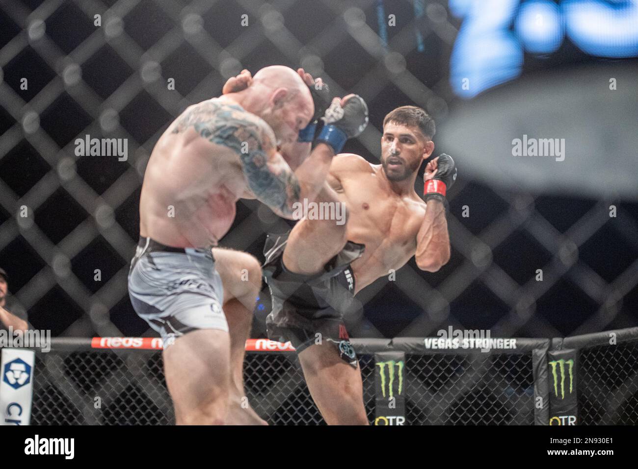 PERTH, AUSTRALIA - FEBRUARY 12: (L-R) Yair Rodriguez battles Josh ...
