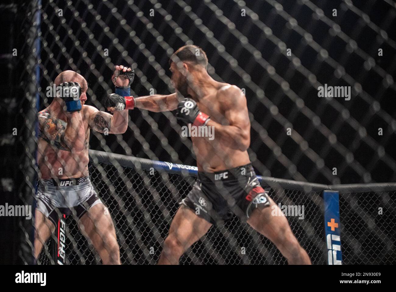 PERTH, AUSTRALIA - FEBRUARY 12: (L-R) Yair Rodriguez battles Josh ...