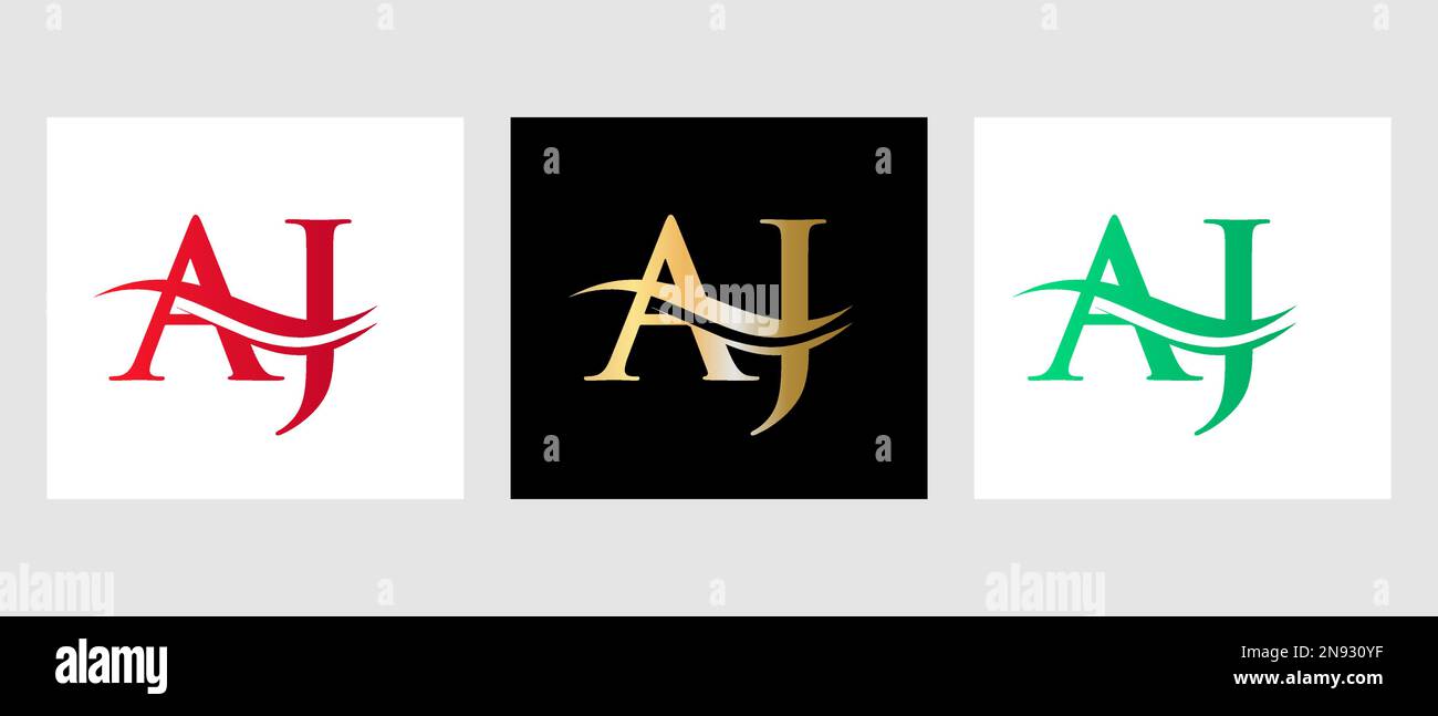 Initial Monogram Letter AJ Logo Design. AJ Logotype Template Stock ...