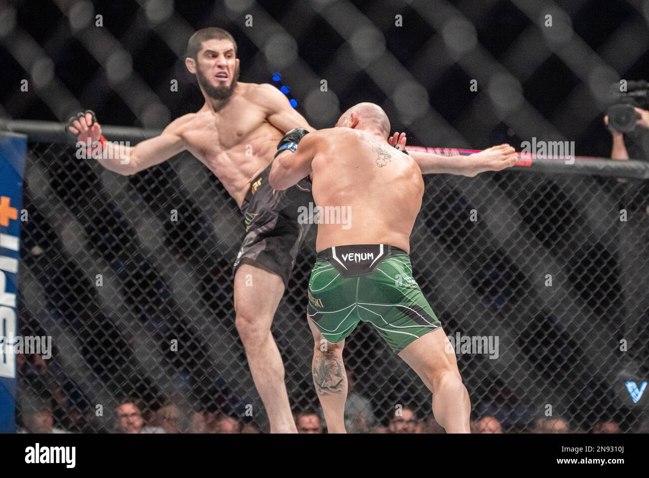PERTH, AUSTRALIA - FEBRUARY 12: (L-R) Islam Makhachev battles Alex ...