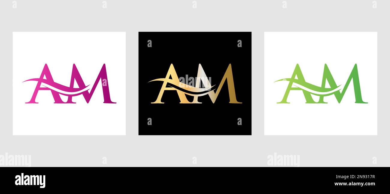 Initial Monogram Letter AM Logo Design. AM Logotype Template Stock ...