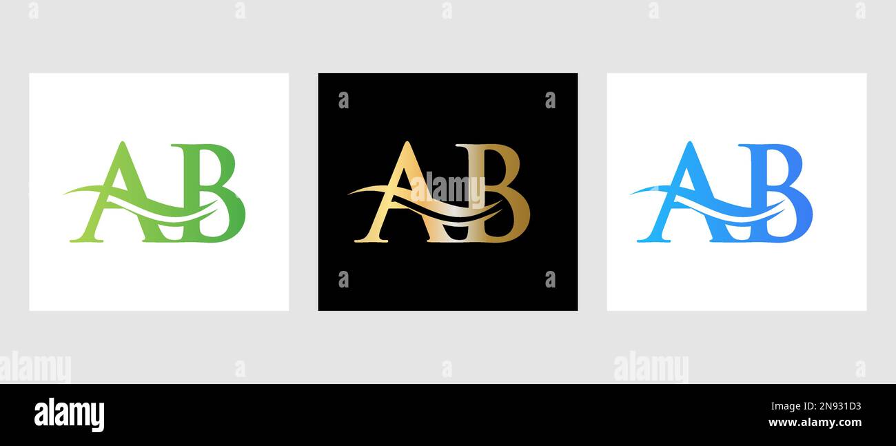 Initial Monogram Letter AB Logo Design. AB Logotype Template Stock ...