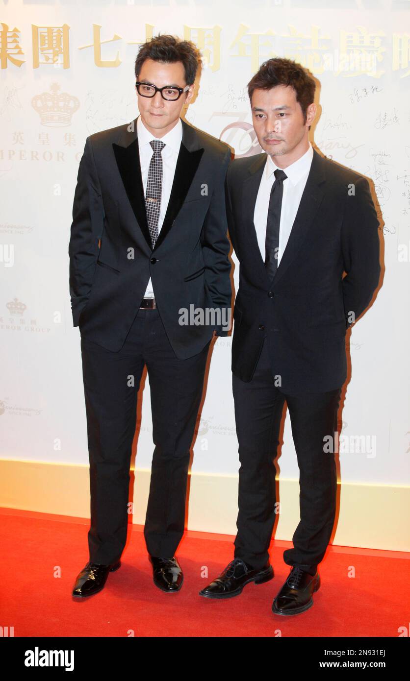 Hong Kong actor Daniel Wu, left, and Taiwan actor Andrew Lien pose ...