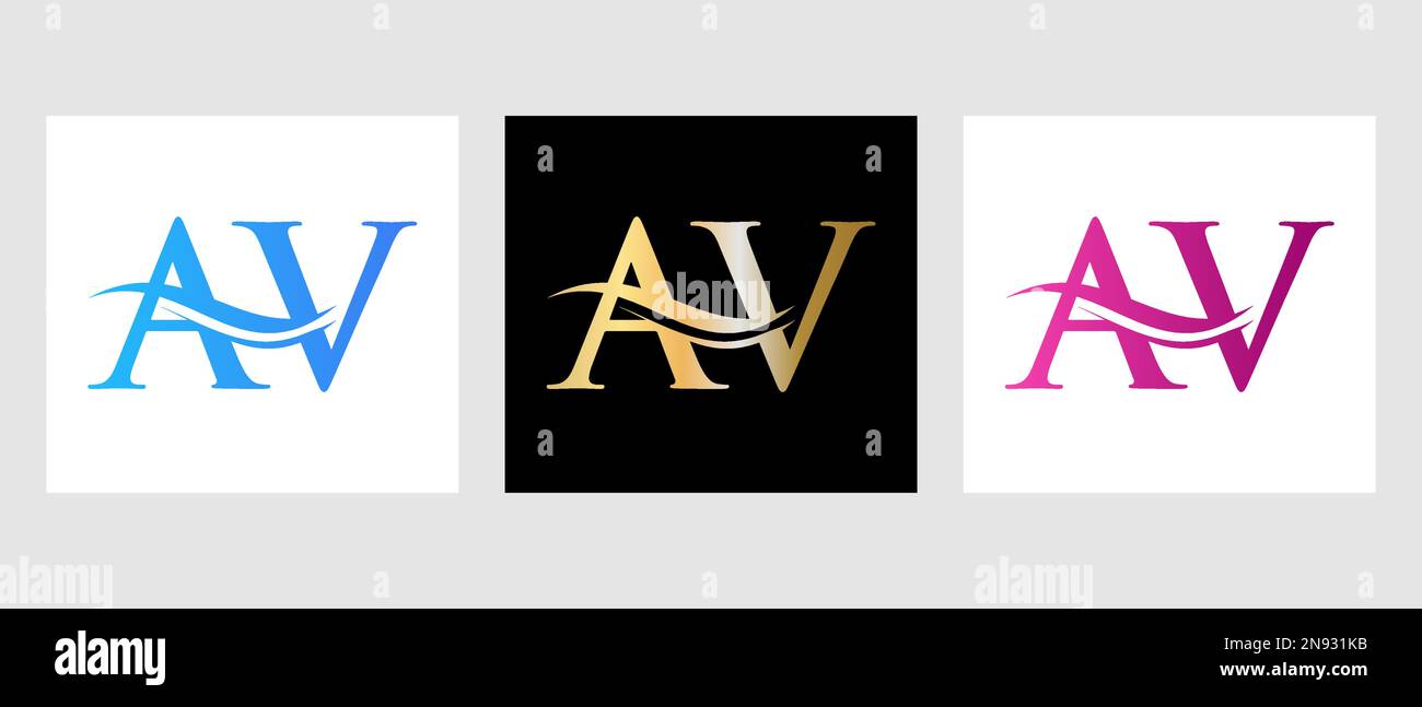 Initial Monogram Letter AV Logo Design. AV Logotype Template Stock ...