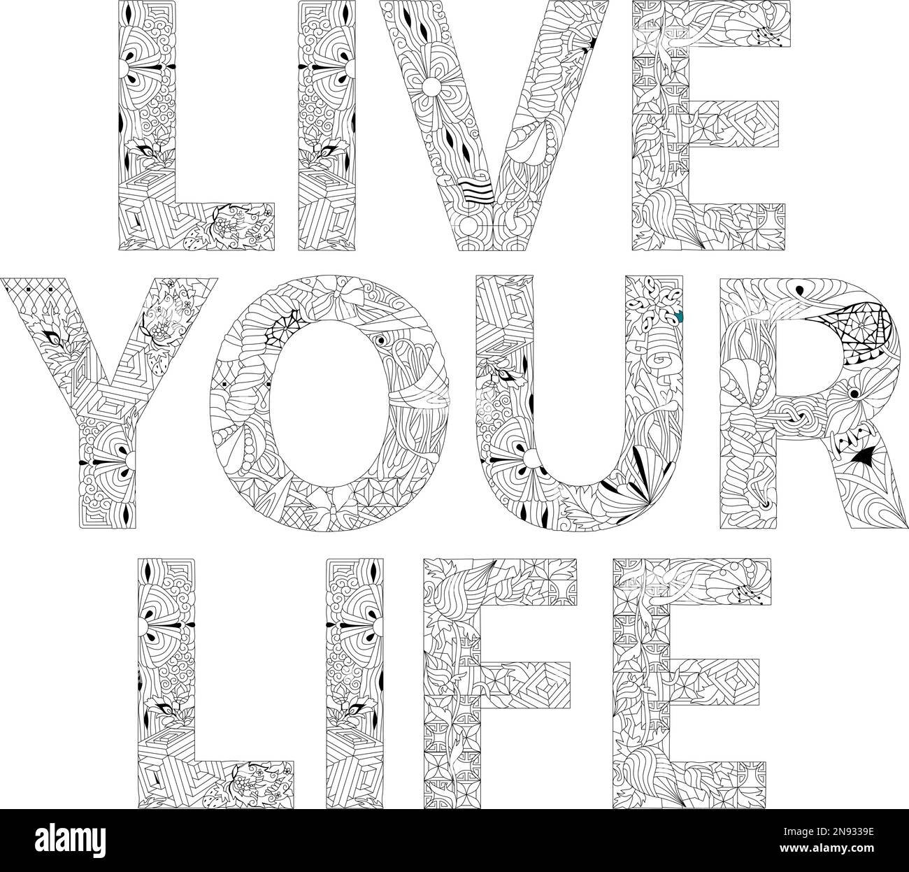Hand-painted art design. Hand drawn illustration words Live your life ...