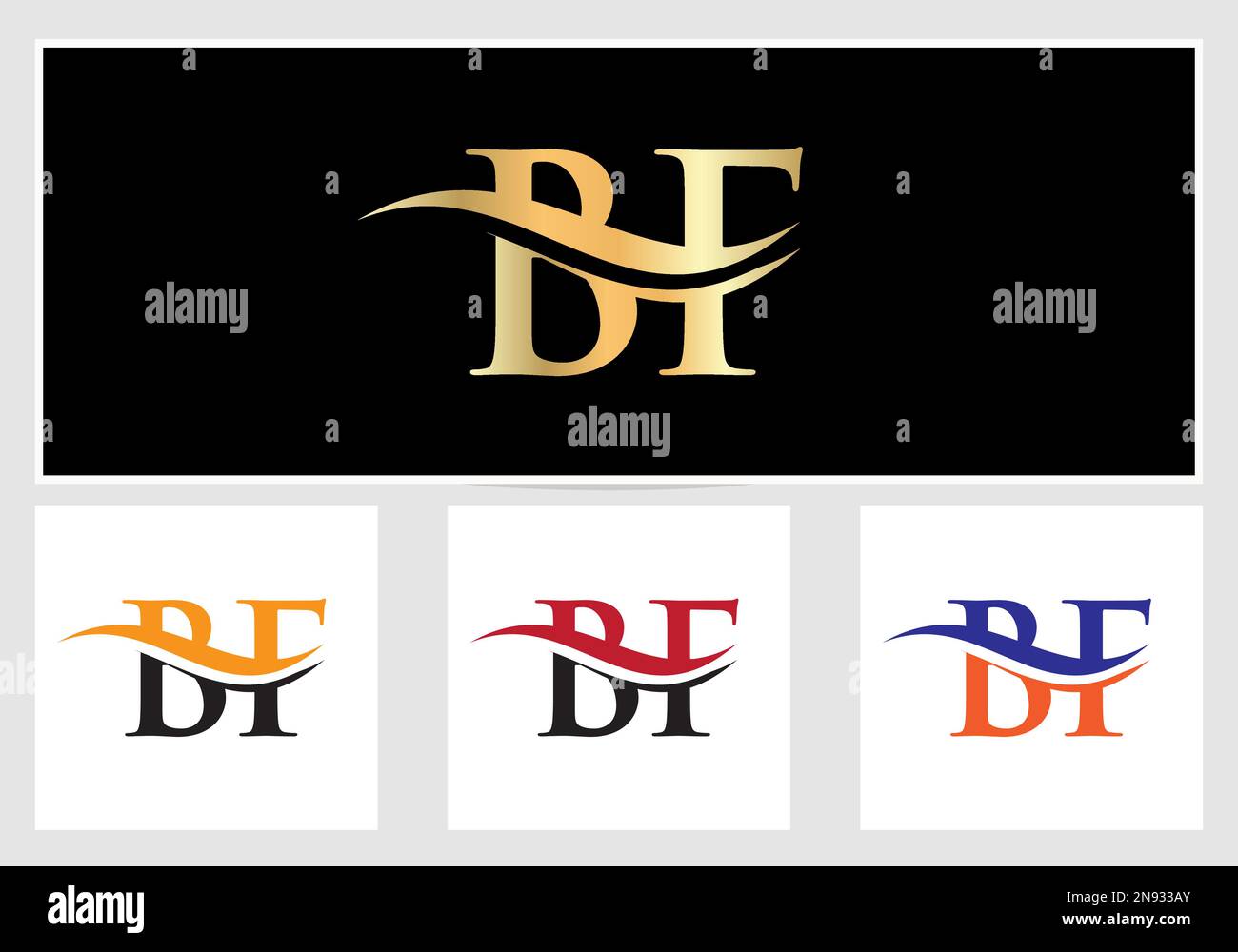 Initial Monogram Letter BF Logo Design. BF Logotype Template Stock ...