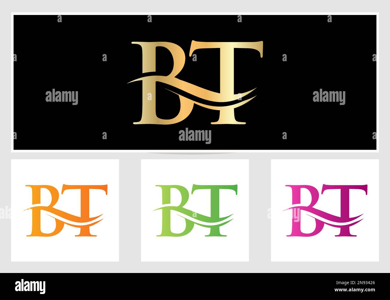 Initial Monogram Letter BT Logo Design. BT Logotype Template Stock ...