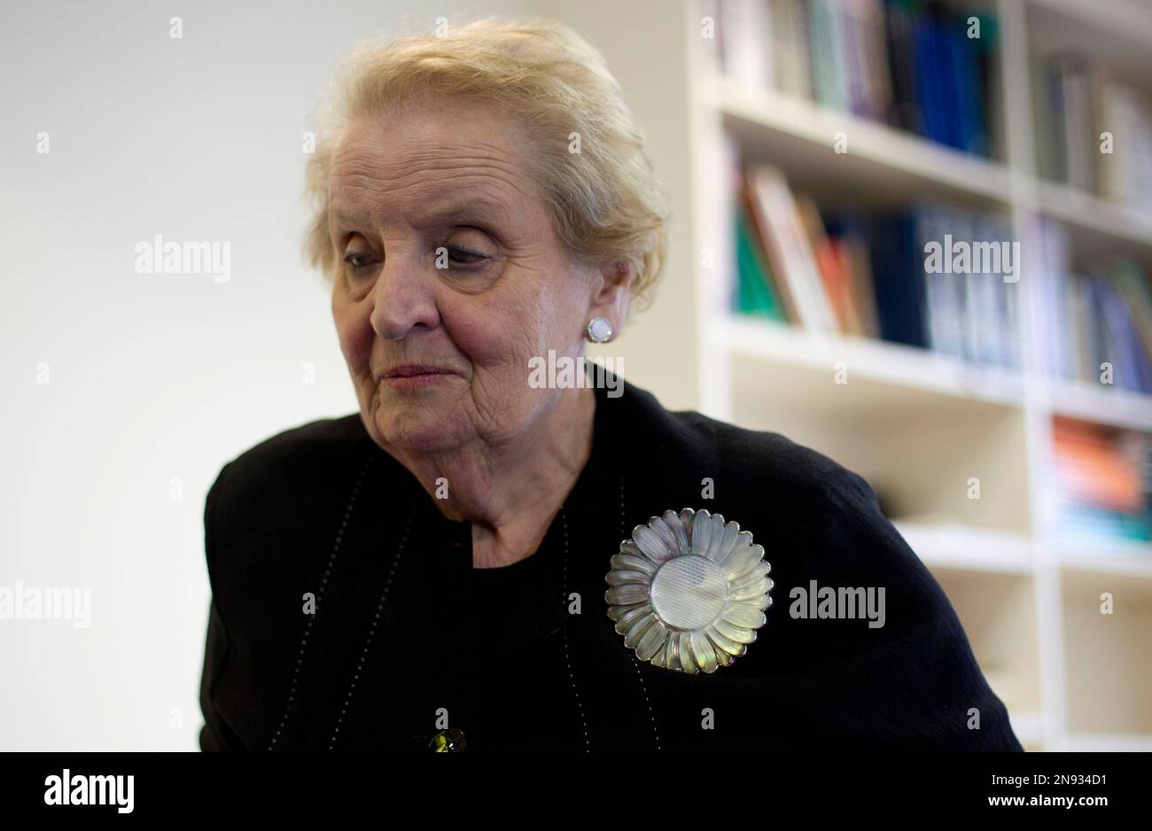 Former Secretary of State Madeleine Albright speaks to a group of women ...