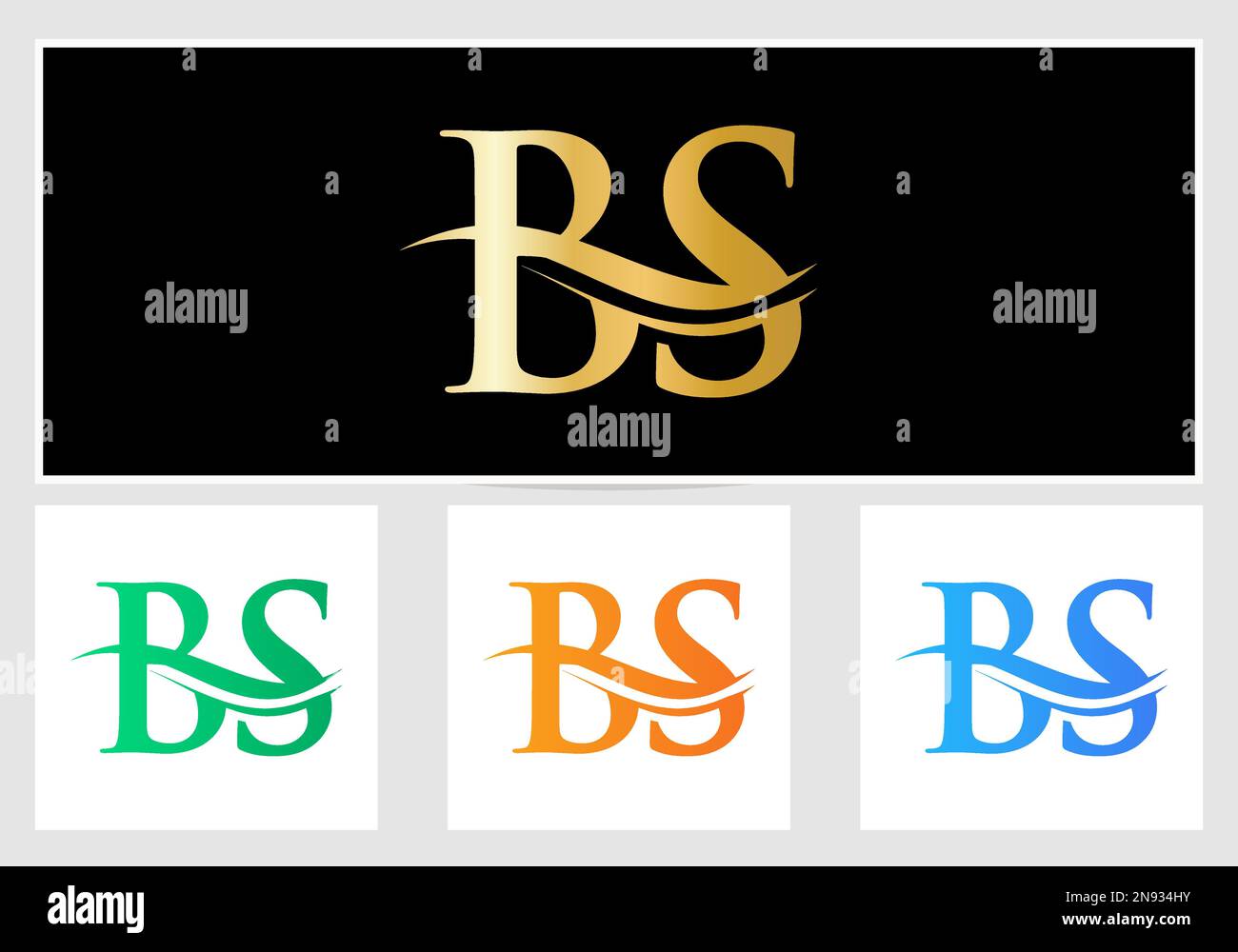 Initial Monogram Letter BS Logo Design. BS Logotype Template Stock ...