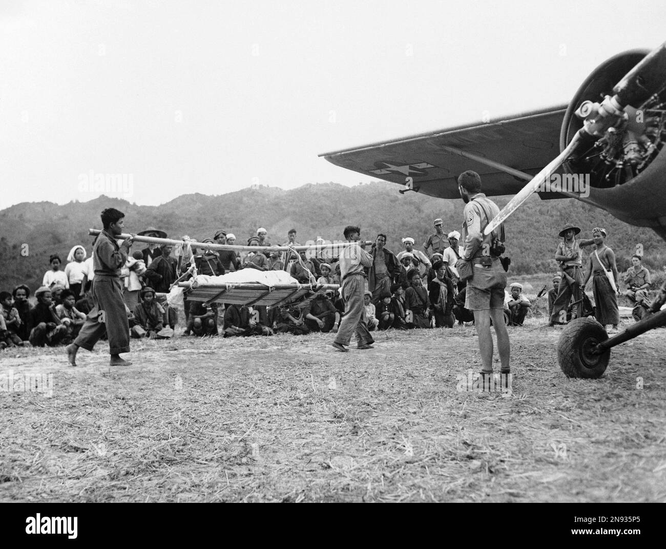 Natives of the American Kachin Rangers, wounded in fighting Japanese ...