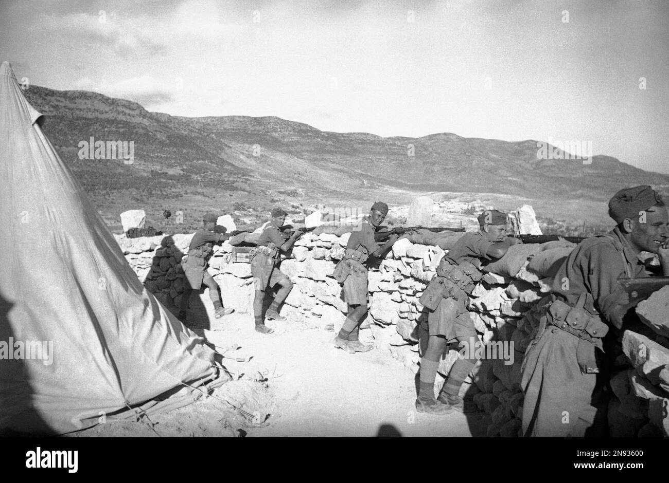 British outposts in Acre district operate machine guns against Arab ...