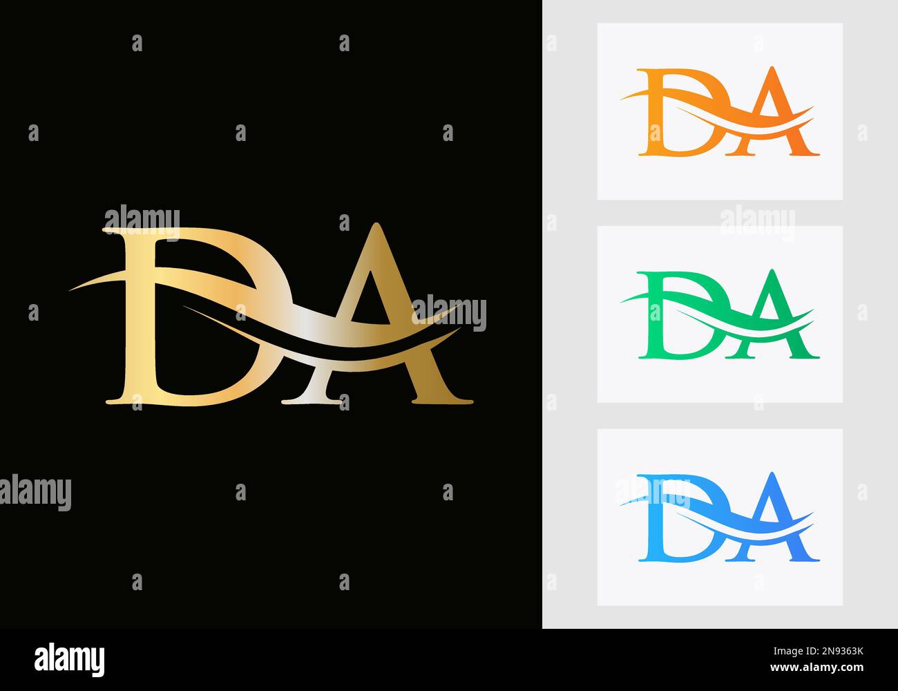 Initial Monogram Letter DA Logo Design. DA Logotype Template Stock Vector Image & Art - Alamy