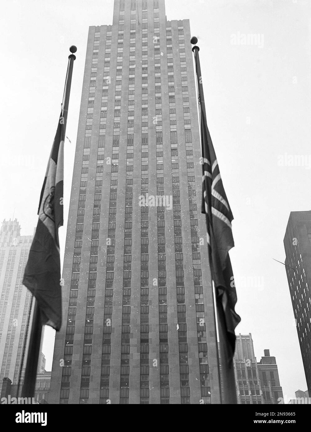 Some of the flags of the United Nations forming a border for the RCA ...