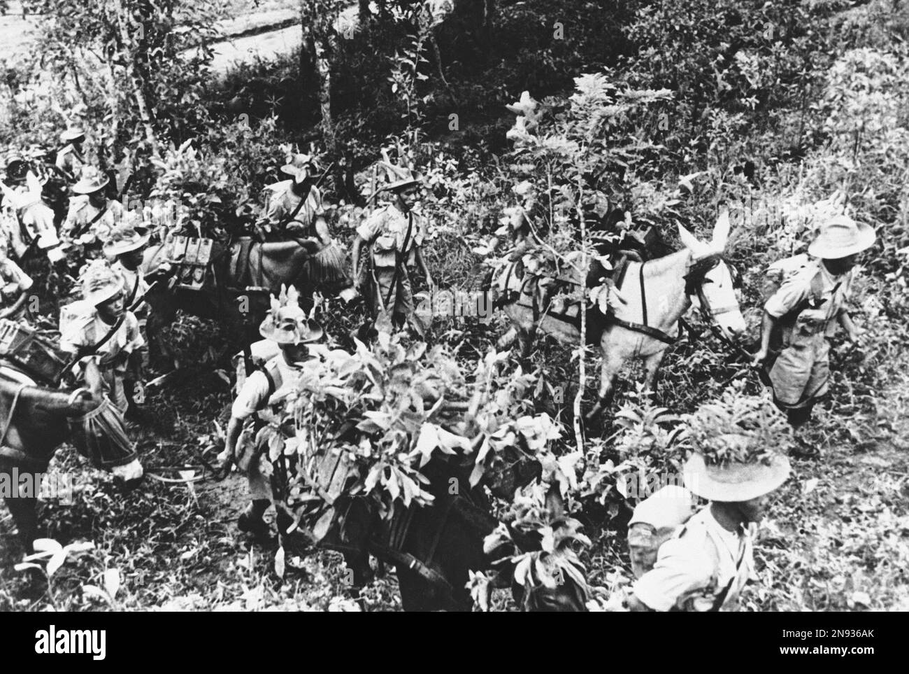 Soldiers of the British Empire forces, members of the Burma Rifles ...