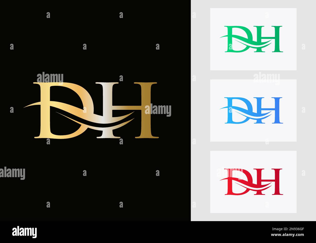 Initial Monogram Letter DH Logo Design. DH Logotype Template Stock ...