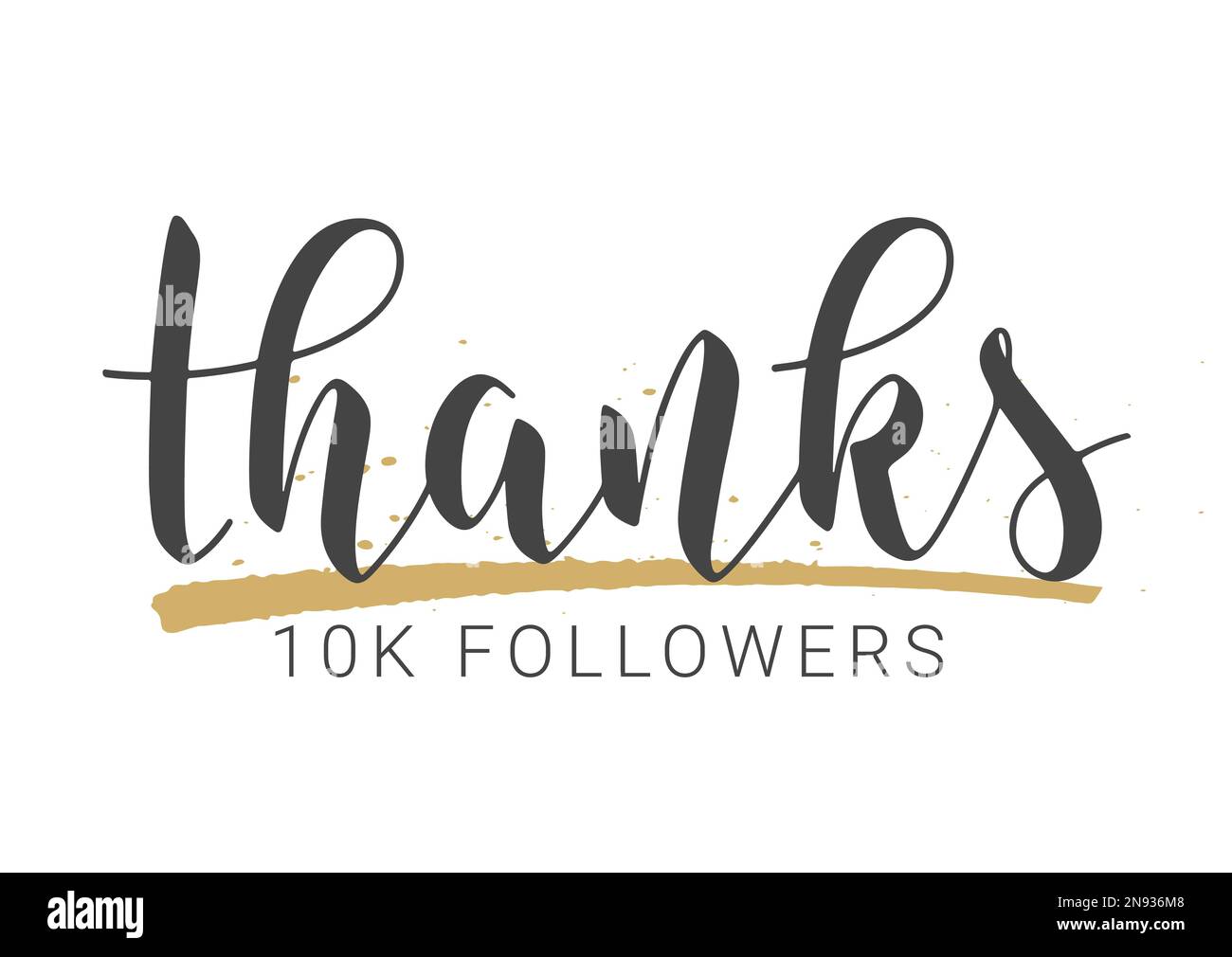 Vector Stock Illustration. Handwritten Lettering of Thanks 10K ...