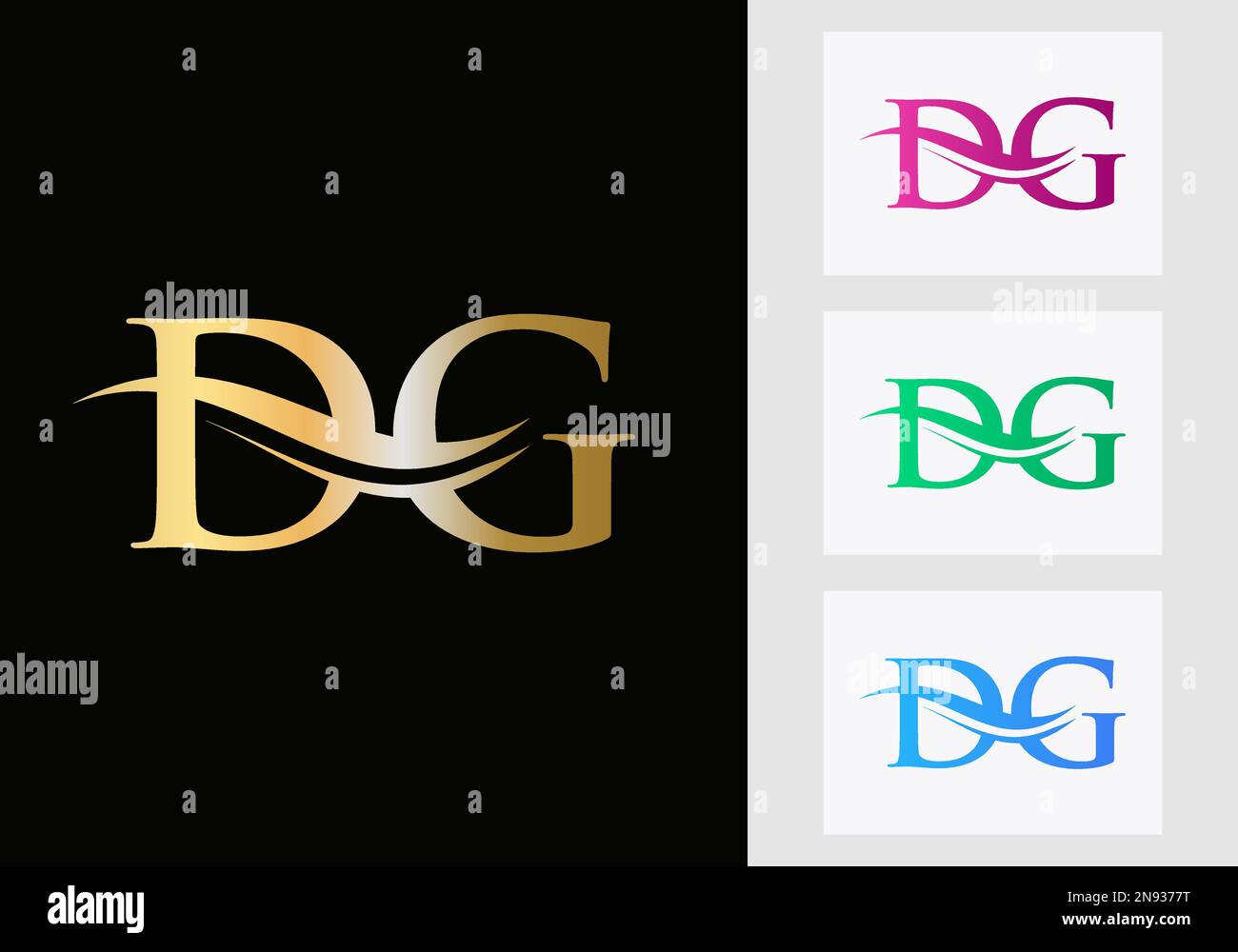 Initial Monogram Letter DG Logo Design. DG Logotype Template Stock ...