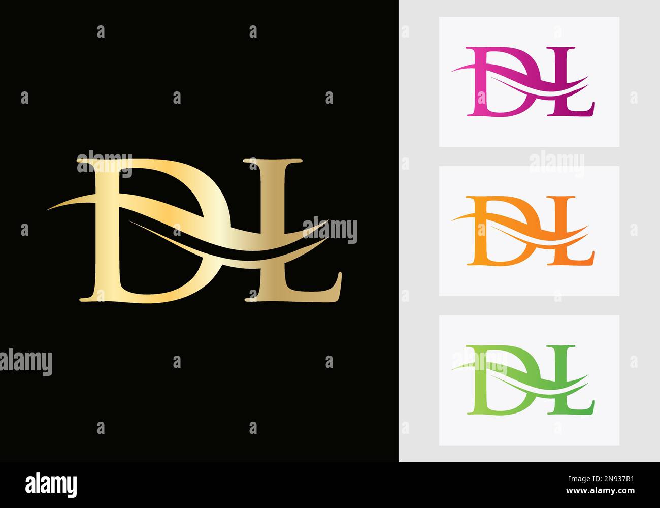 Initial Monogram Letter DL Logo Design. DL Logotype Template Stock ...