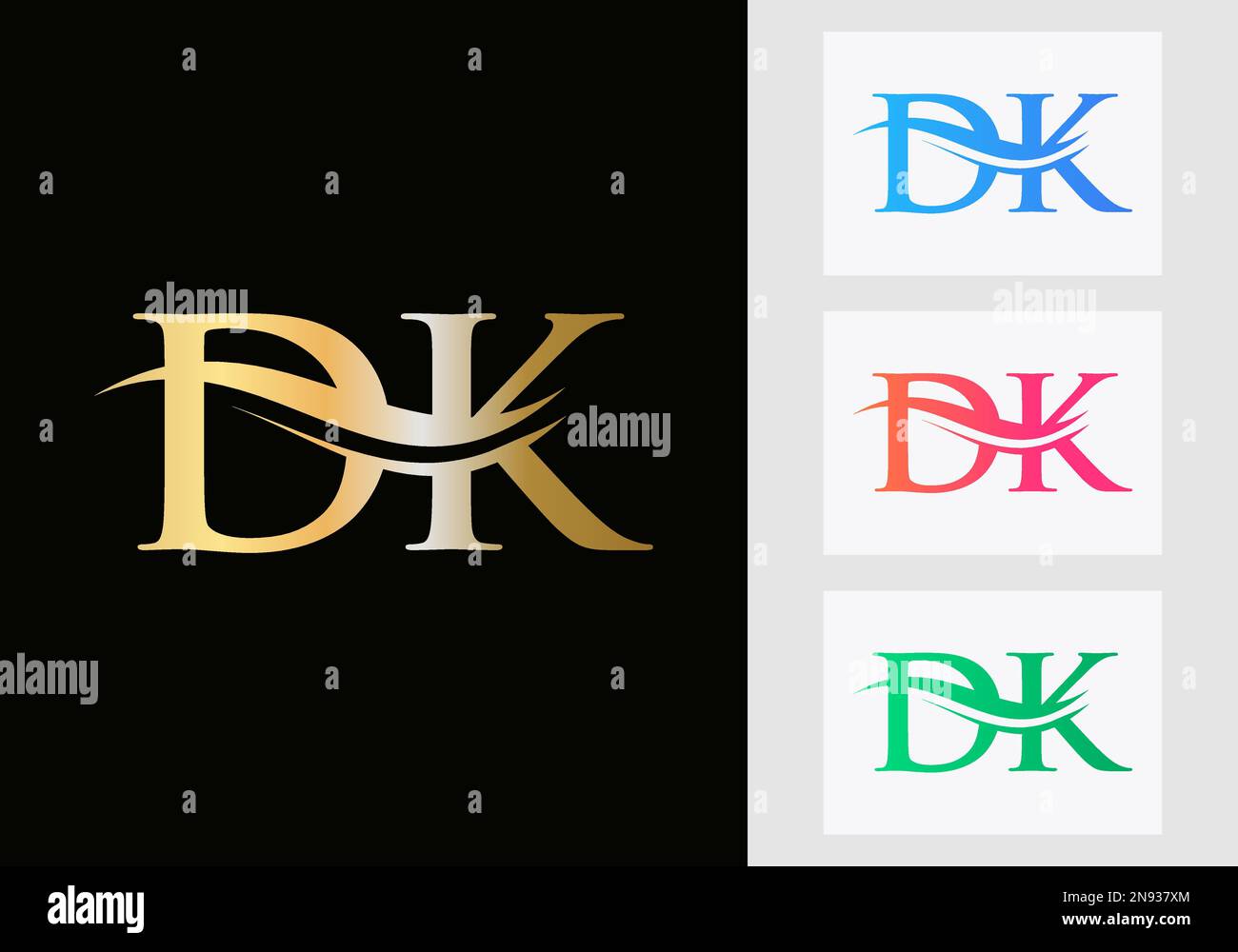 Initial Monogram Letter DK Logo Design. DK Logotype Template Stock ...