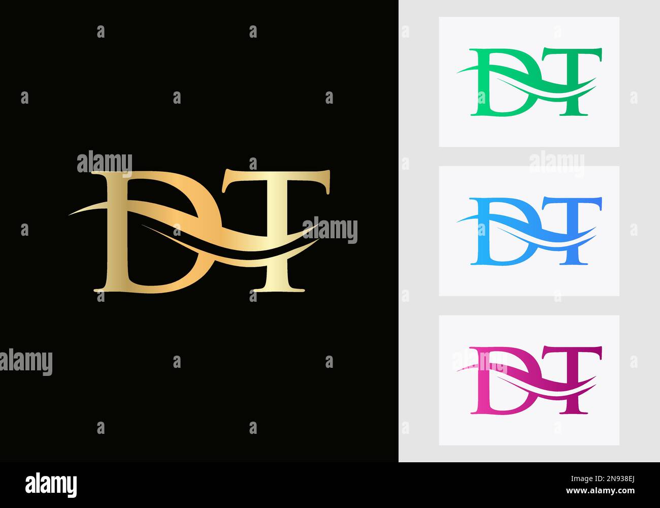 Initial Monogram Letter DT Logo Design. DT Logotype Template Stock ...