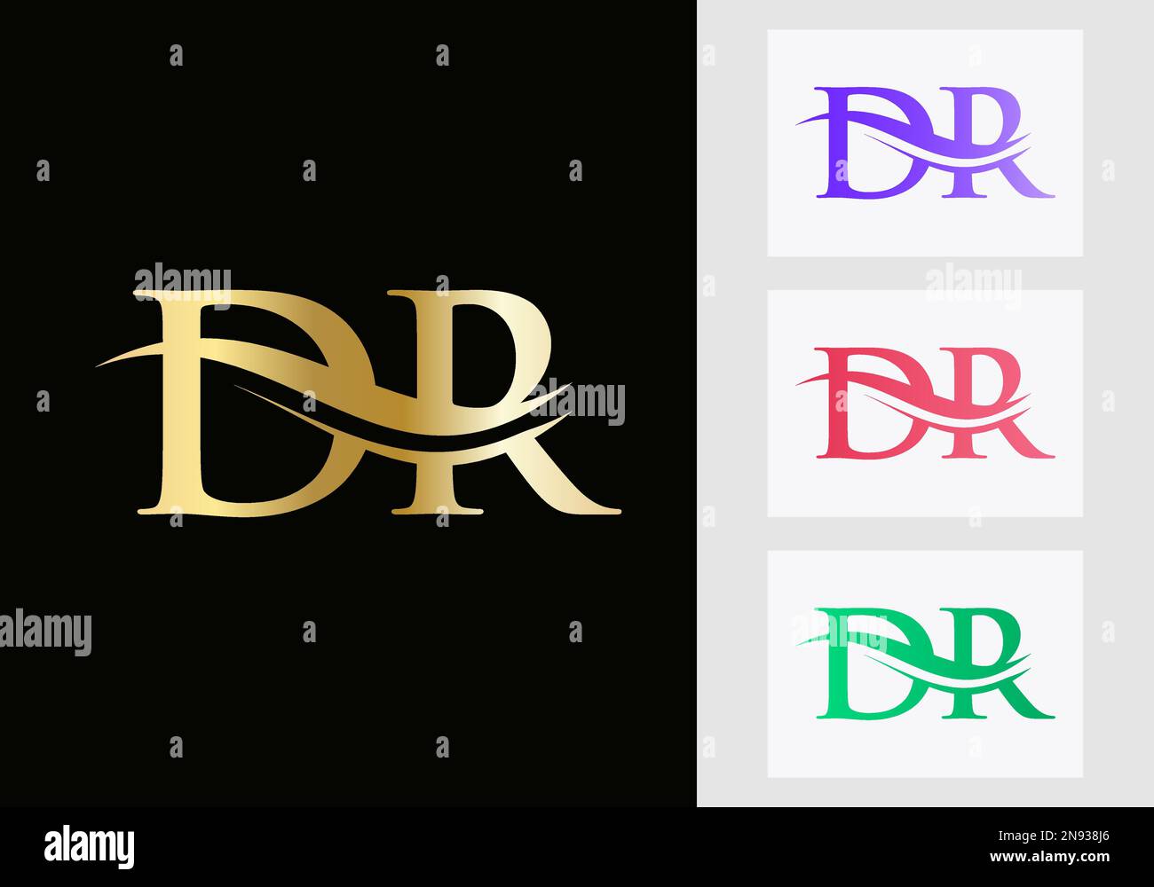 Initial Monogram Letter DR Logo Design. DR Logotype Template Stock ...