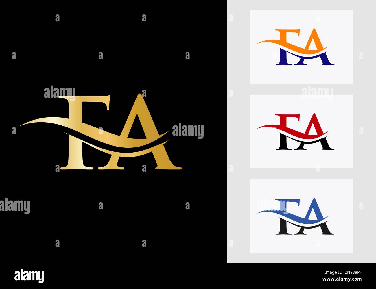 Initial Monogram Letter FA Logo Design. FA Logotype Template Stock ...