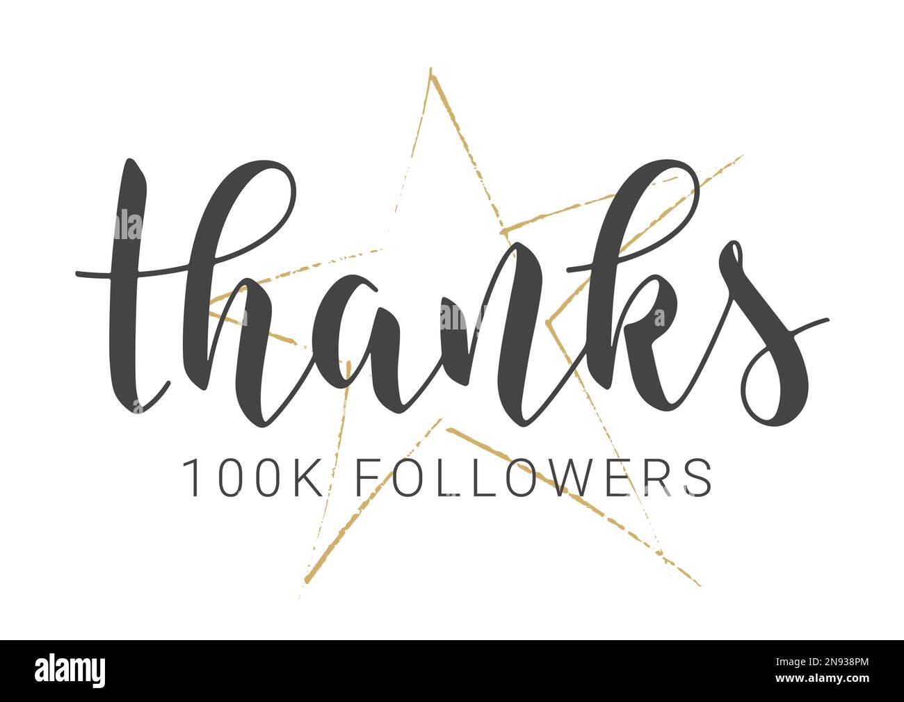 Vector Stock Illustration. Handwritten Lettering of Thanks 100K ...