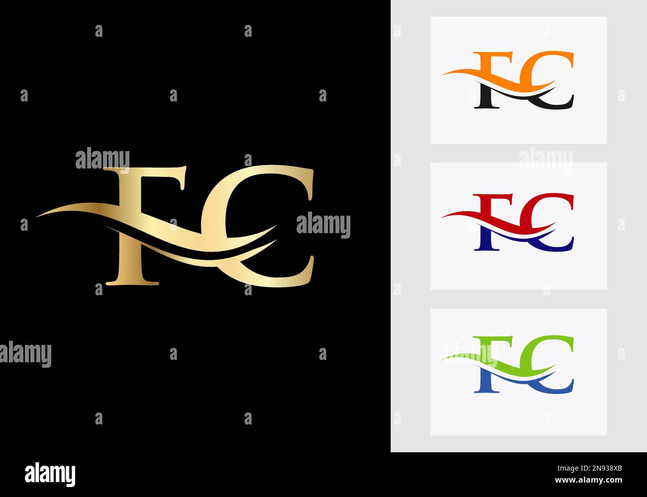 Initial Monogram Letter FC Logo Design. FC Logotype Template Stock ...