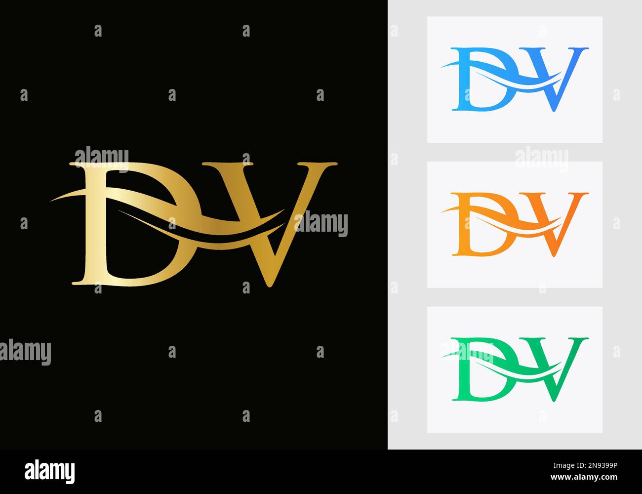 Dv logo design Stock Vector Images - Alamy