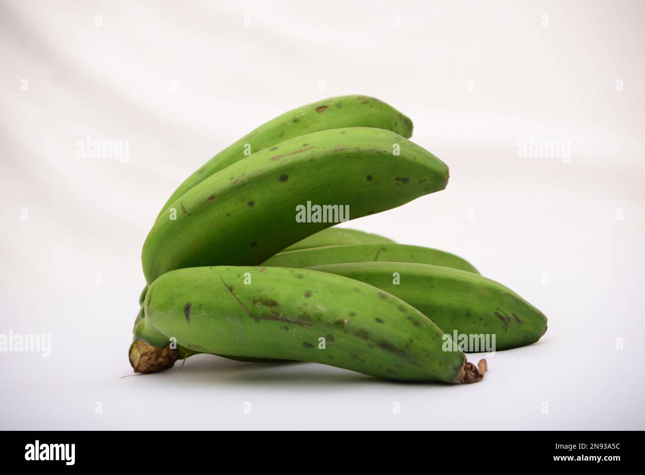 Bananas "matoke" on an isolated background. They are ready to be eaten ...