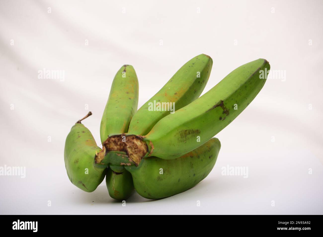 Bananas "matoke" on an isolated background. They are ready to be eaten ...