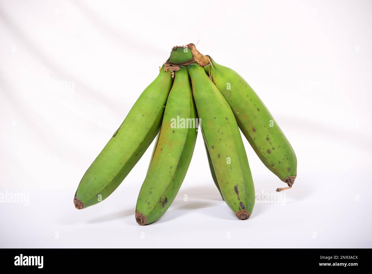 Bananas "matoke" on an isolated background. They are ready to be eaten ...