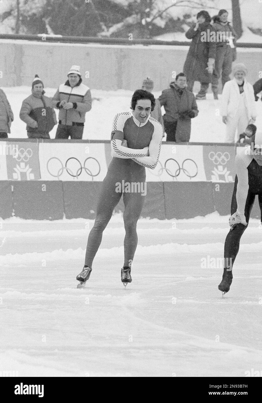 Gaetan Boucher of Canada in action in the 1,500-meter speed skating ...