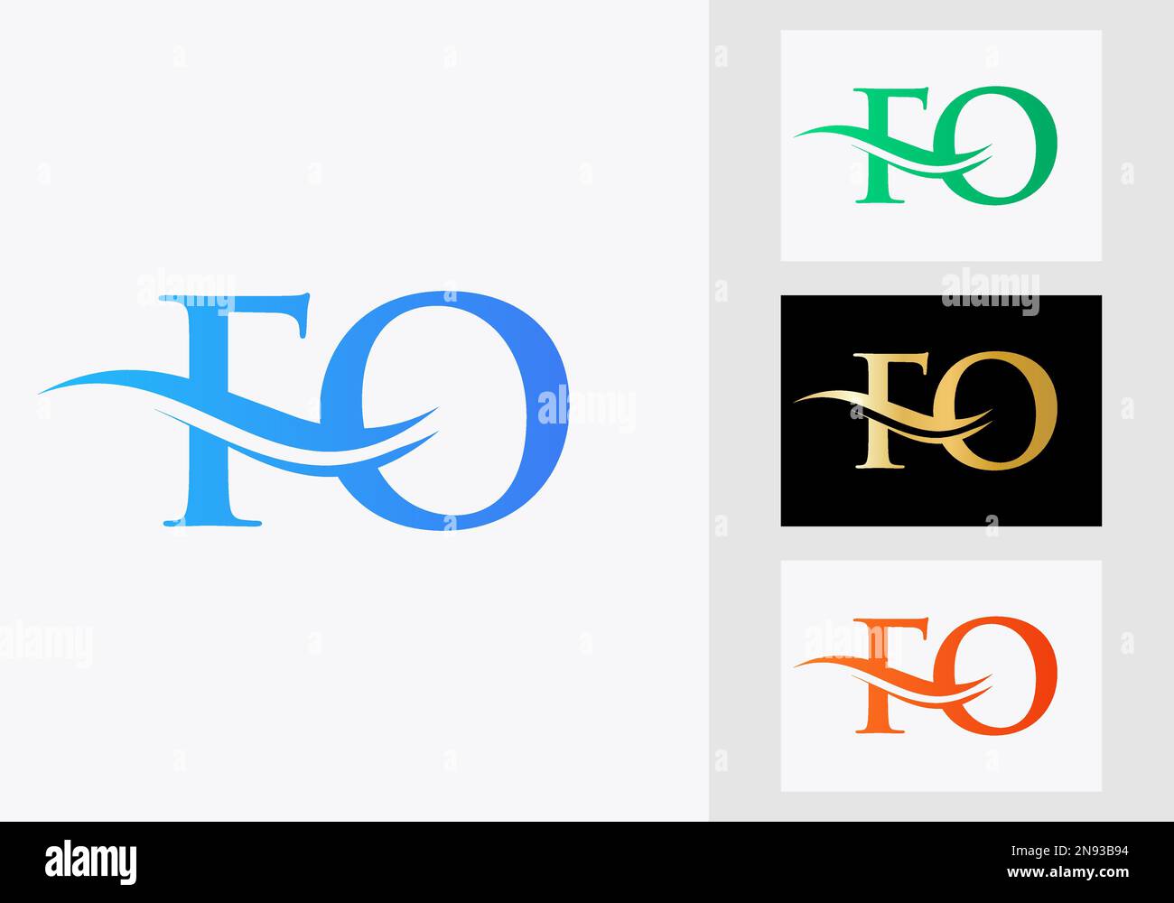 Initial Monogram Letter FO Logo Design. FO Logotype Template Stock ...