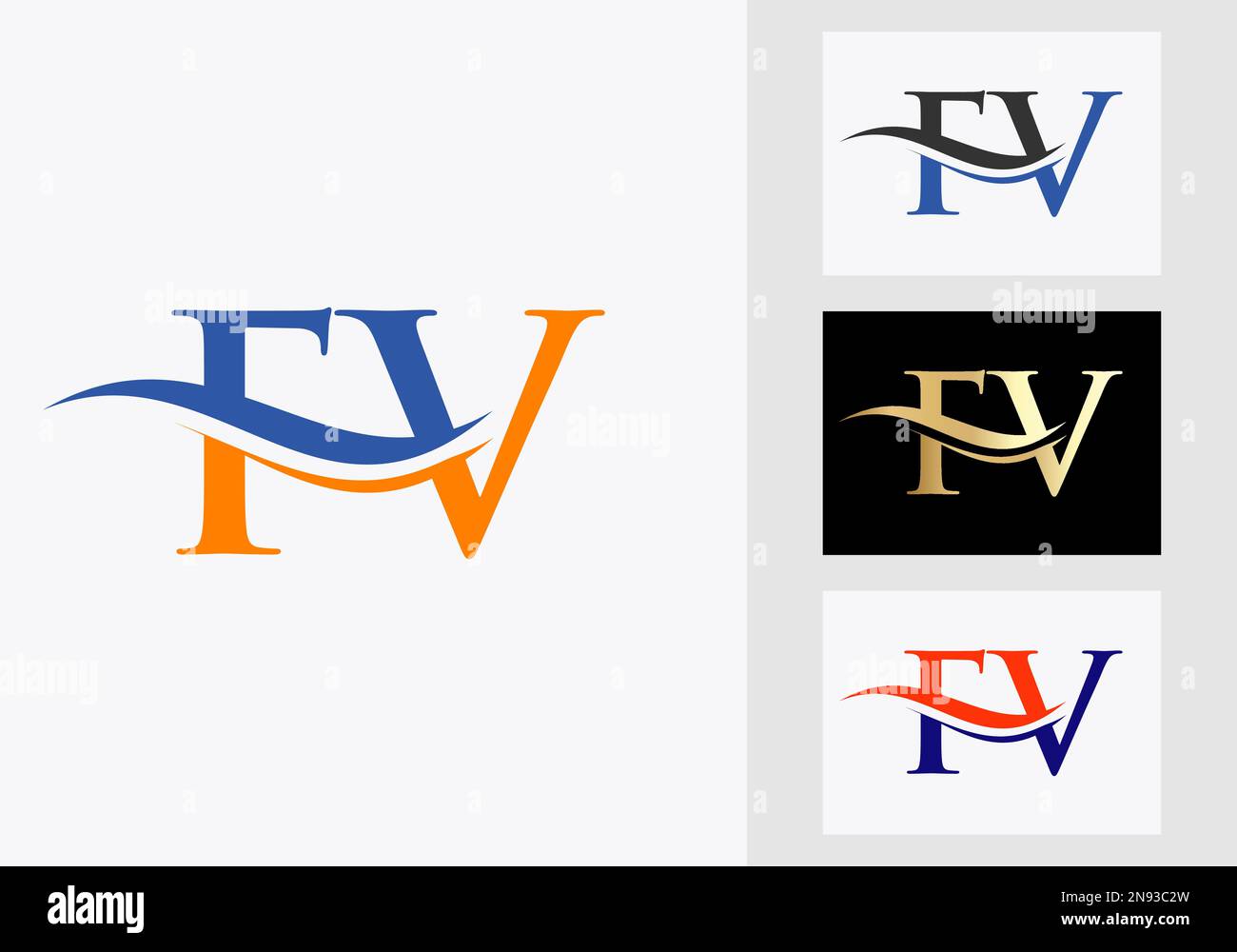 Initial Monogram Letter FV Logo Design. FV Logotype Template Stock ...