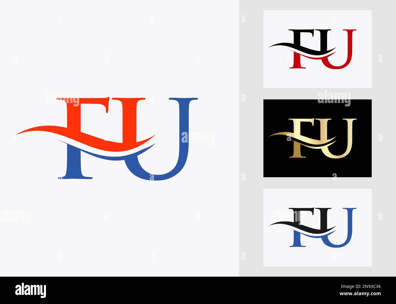 Initial Monogram Letter FU Logo Design. FU Logotype Template Stock ...
