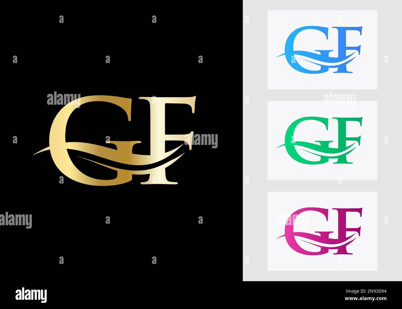 Initial Monogram Letter GF Logo Design. GF Logotype Template Stock ...