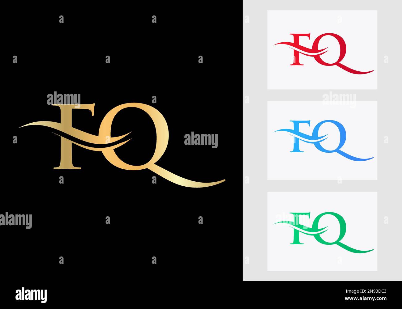 Initial Monogram Letter FQ Logo Design. FQ Logotype Template Stock ...