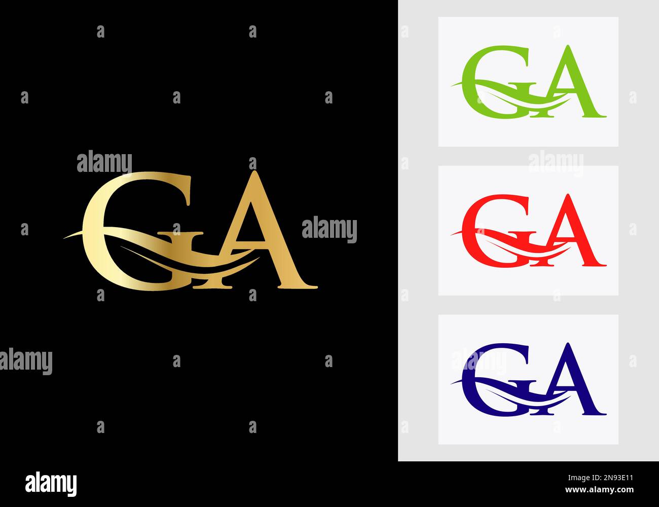 Initial Monogram Letter GA Logo Design. GA Logotype Template Stock ...