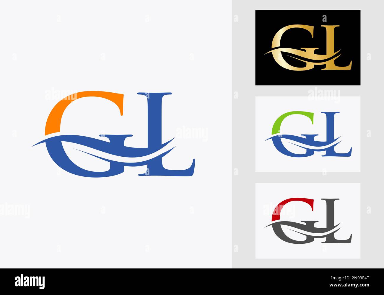 Initial Monogram Letter GL Logo Design. GL Logotype Template Stock ...