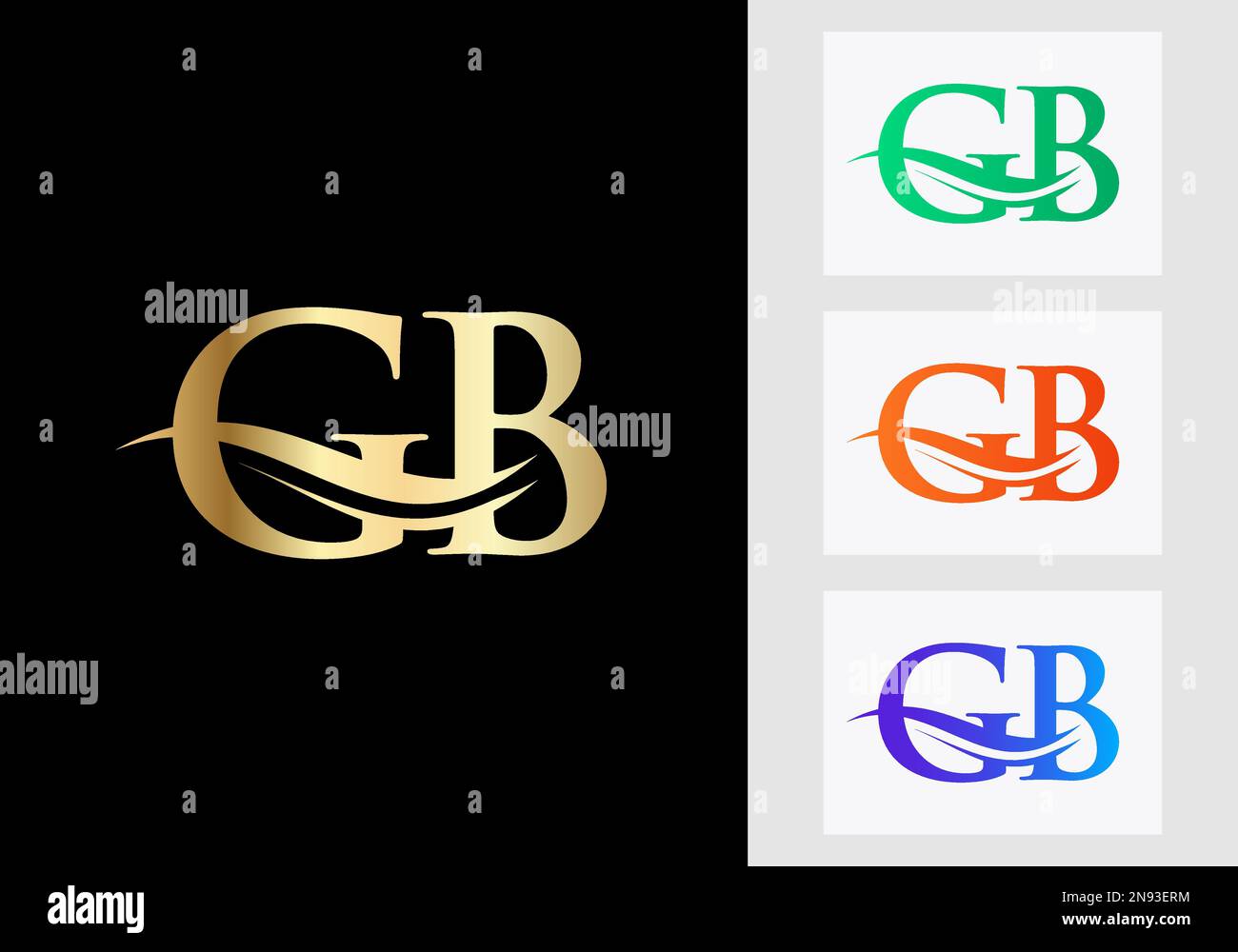 Initial Monogram Letter GB Logo Design. GB Logotype Template Stock ...