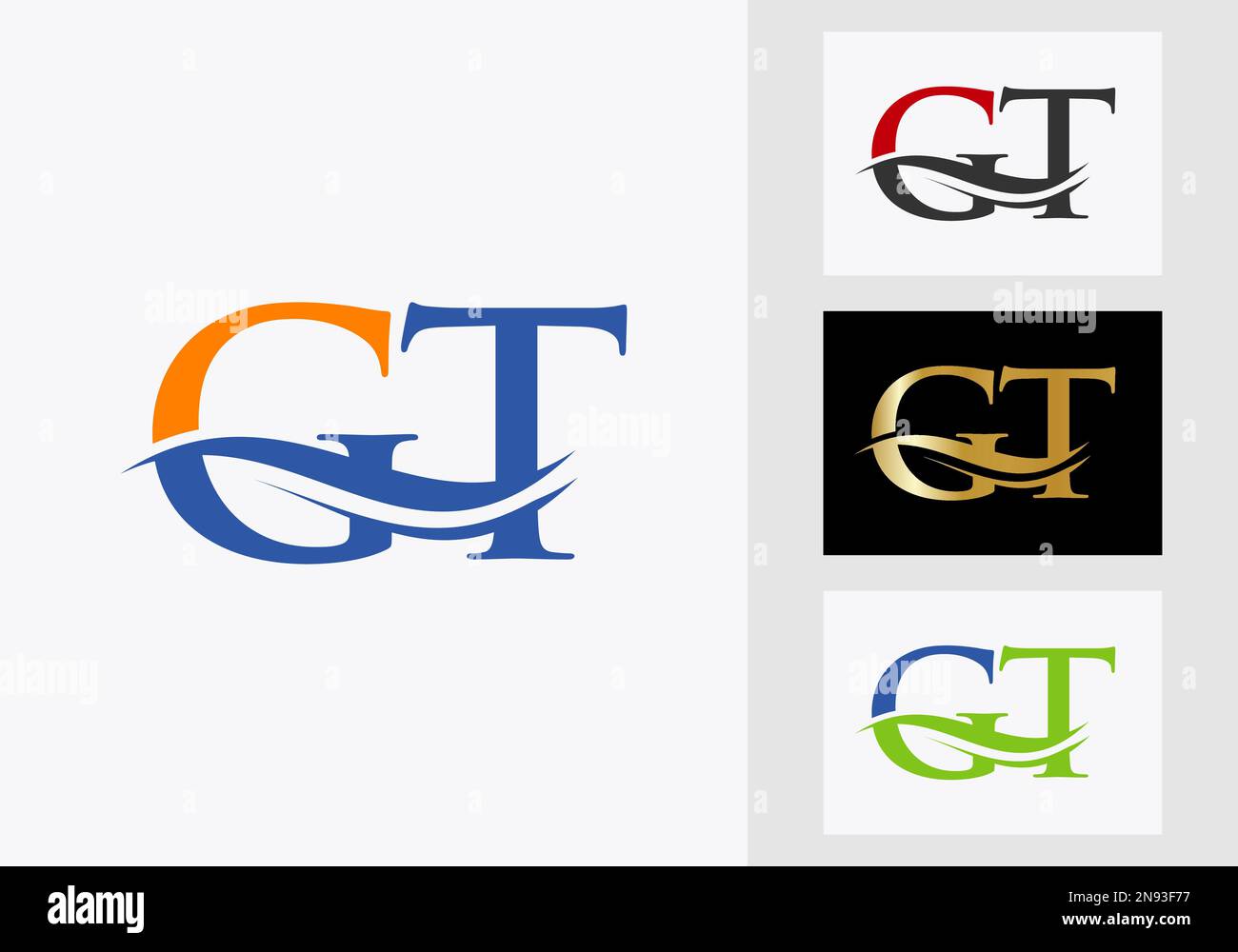 Initial Monogram Letter GT Logo Design. GT Logotype Template Stock ...